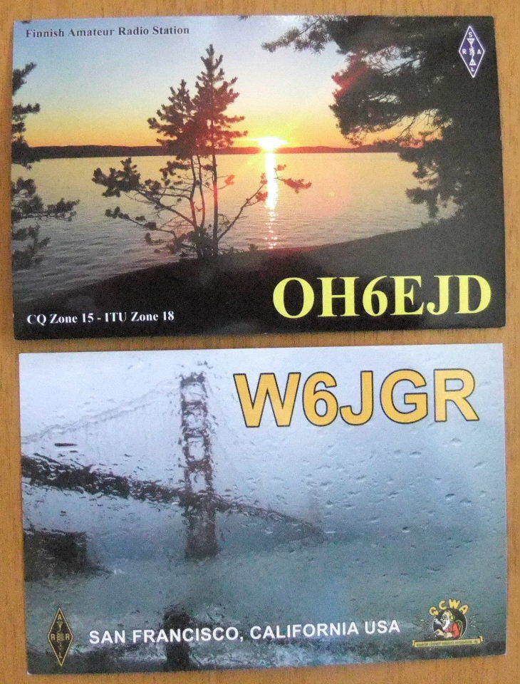 年末にビュローから受領したQSLカード: UTT Lab.