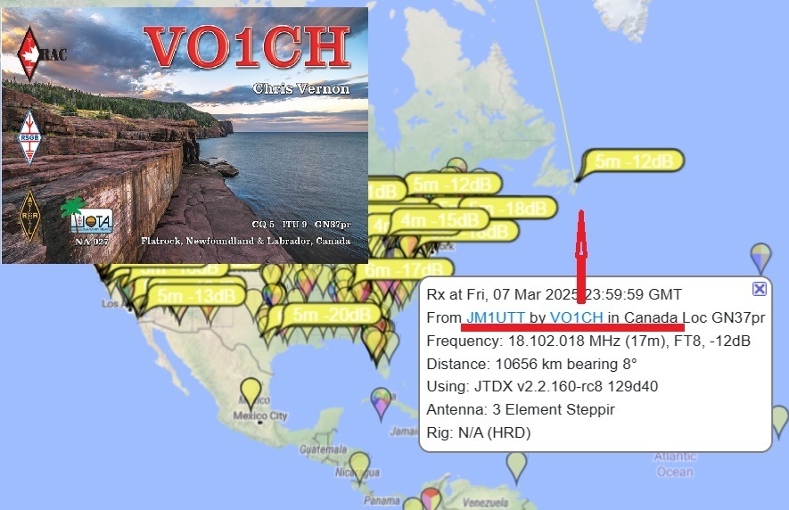 VO1CH (17m) ,VK9CU(40m)、ZF2RU(40m) : UTT Lab.