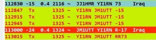ついに捉えたか？New DXCC YI1RN (10m/FT8) 追記 残念: UTT Lab.