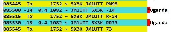 5X3K (10m,15m/FT8) Uganda: UTT Lab.