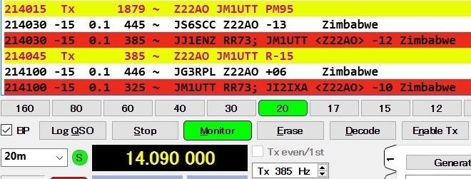 昨晩のDXCC New 5A1AL Libiya（12m/FT8）: UTT Lab.