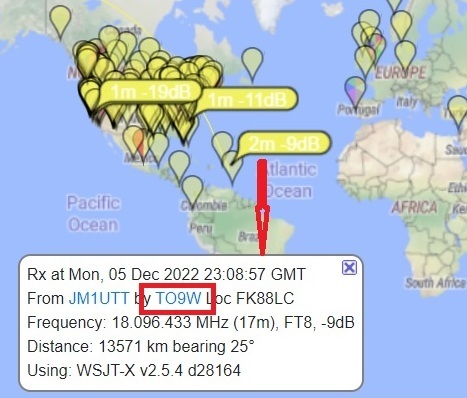 今日のQSO DXCC New TO9W(FS) Saint Martin: UTT Lab.